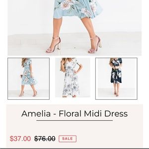 Dresses | Amelia Floral Midi Dress | Poshmark